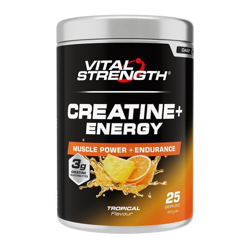 Buy VitalStrength Creatine + Energy Tropical 400g online at Chemist ...
