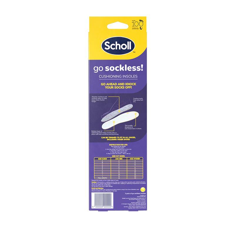 Buy Scholl Go Sockless Insole 3 Pairs online at Chemist Warehouse