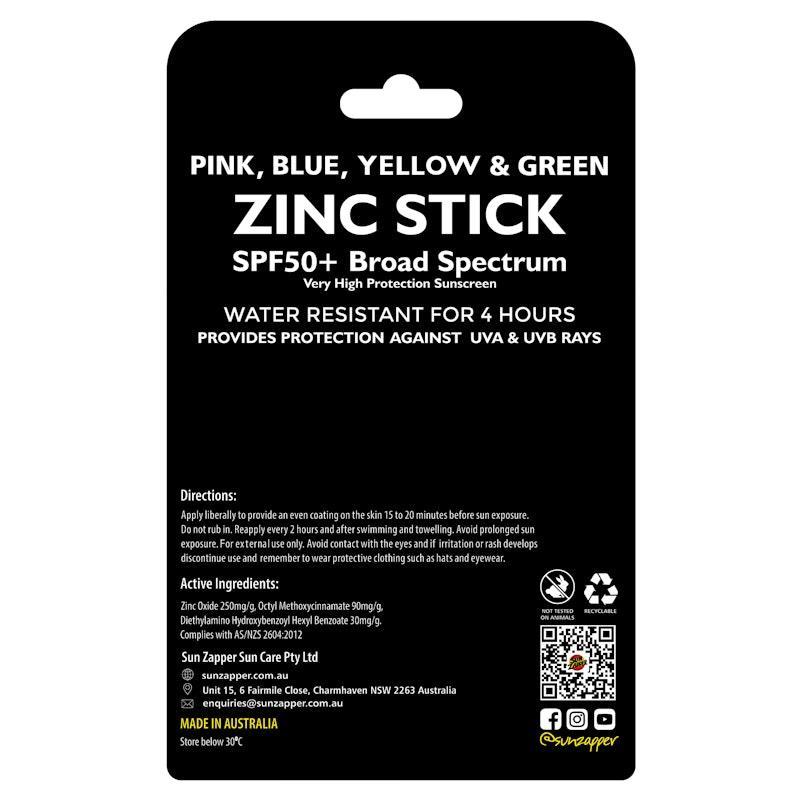 Buy SUN ZAPPER Zinc Stick Rainbow SPF 50+ 4Pack online at Chemist Warehouse