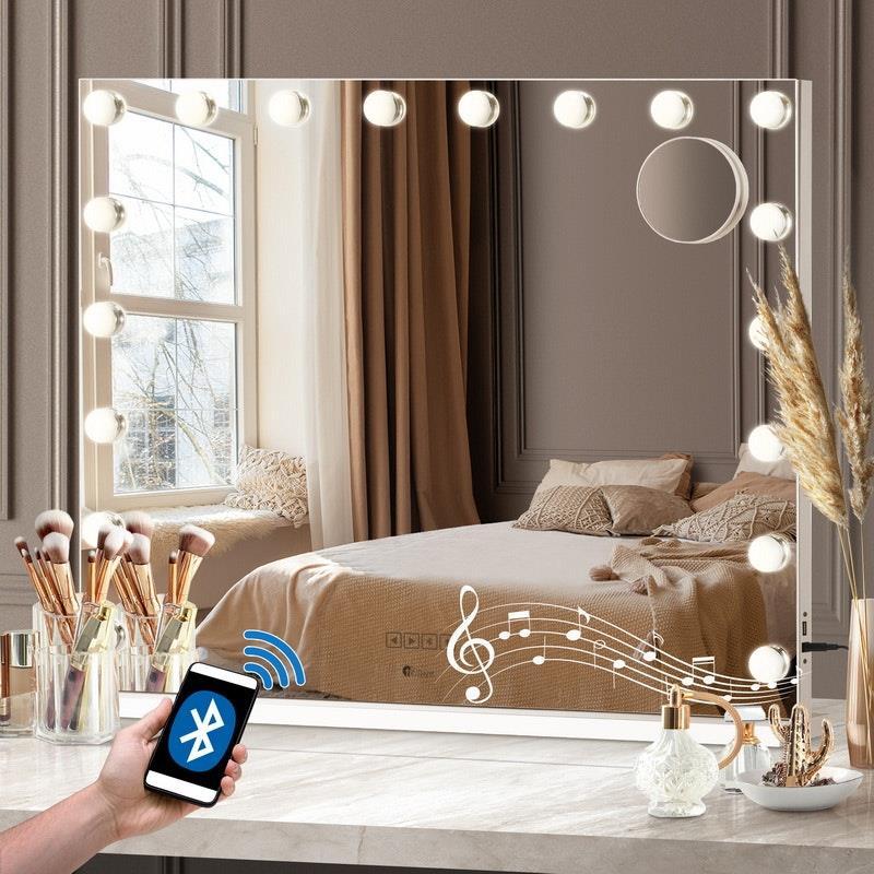 Buy Oikiture Bluetooth Hollywood Makeup Mirror 18 LED Light Vanity ...