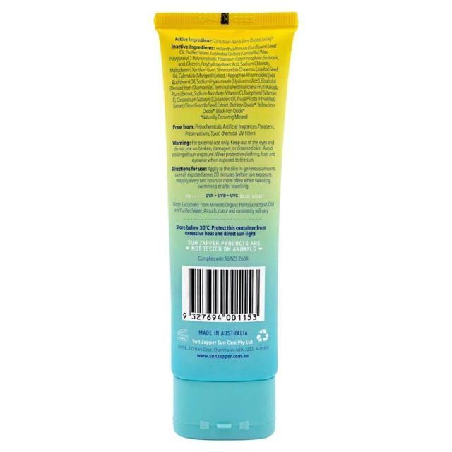 Buy SUN ZAPPER Pure Zinc Sunscreen Cream SPF 50 100g online at Chemist ...
