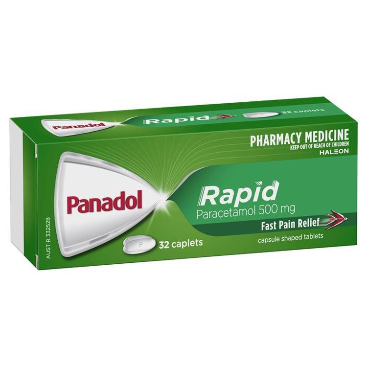 Buy Panadol Rapid Paracetamol Pain Relief 32 Caplets online at Chemist ...