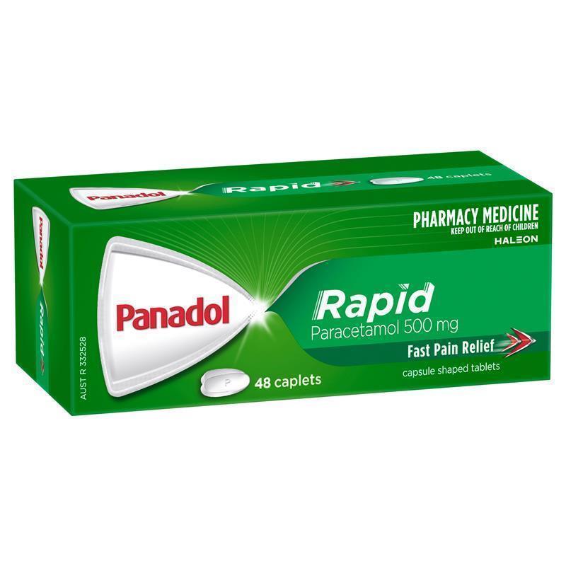 Buy Panadol Rapid Paracetamol Pain Relief 48 Caplets online at Chemist ...