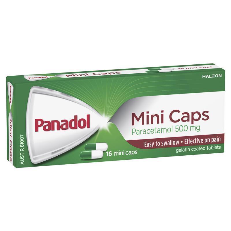 Buy Panadol Paracetamol Pain Relief 16 Mini Caplets online at Chemist ...