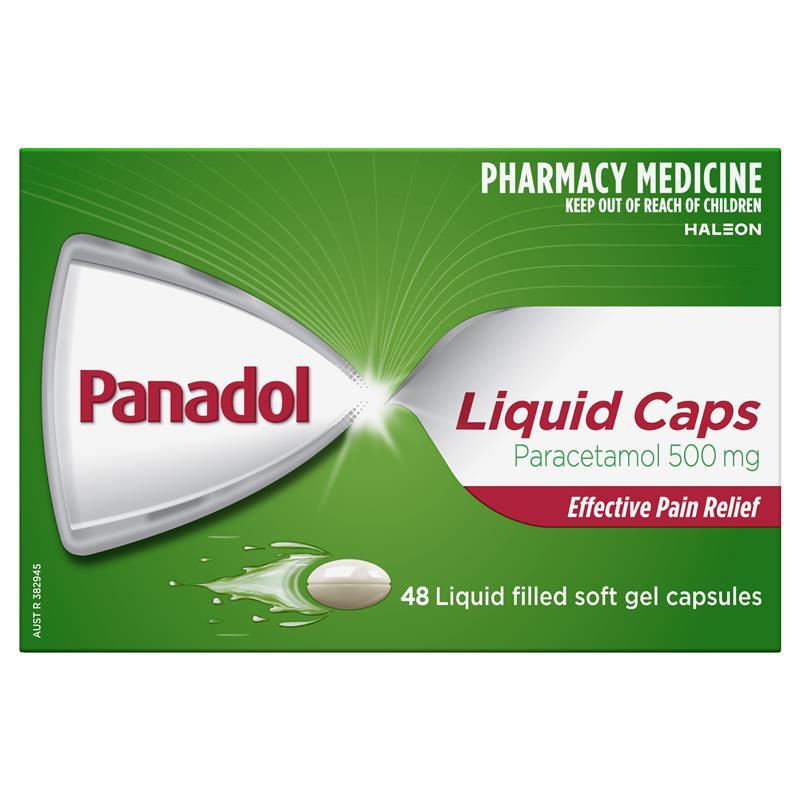 Buy Panadol Liquid Capsules Paracetamol Pain Relief 48 Capsules online ...
