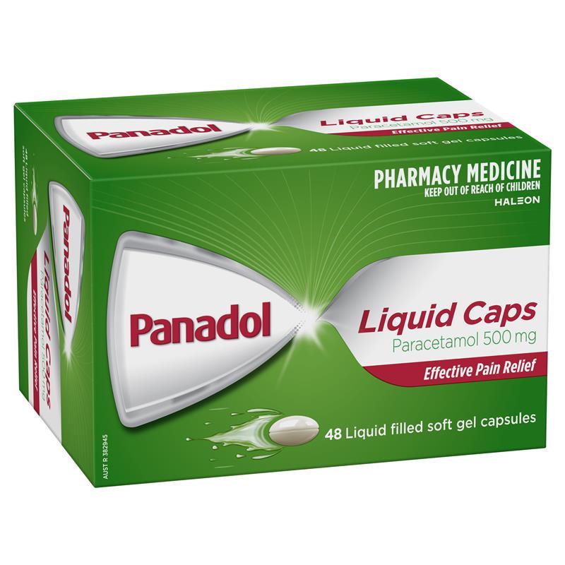 Buy Panadol Liquid Capsules Paracetamol Pain Relief 48 Capsules online ...