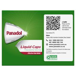 Buy Panadol Liquid Capsules Paracetamol Pain Relief 48 Capsules online ...