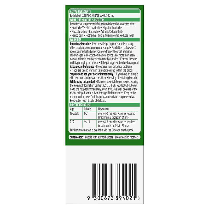Buy Panadol Paracetamol Pain Relief 16 Tablets online at Chemist Warehouse