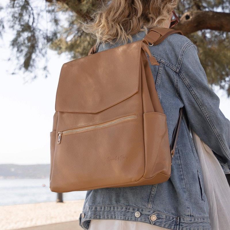 Buy Hannah & Henry Classic Nappy Bag Backpack Tan online at Chemist ...