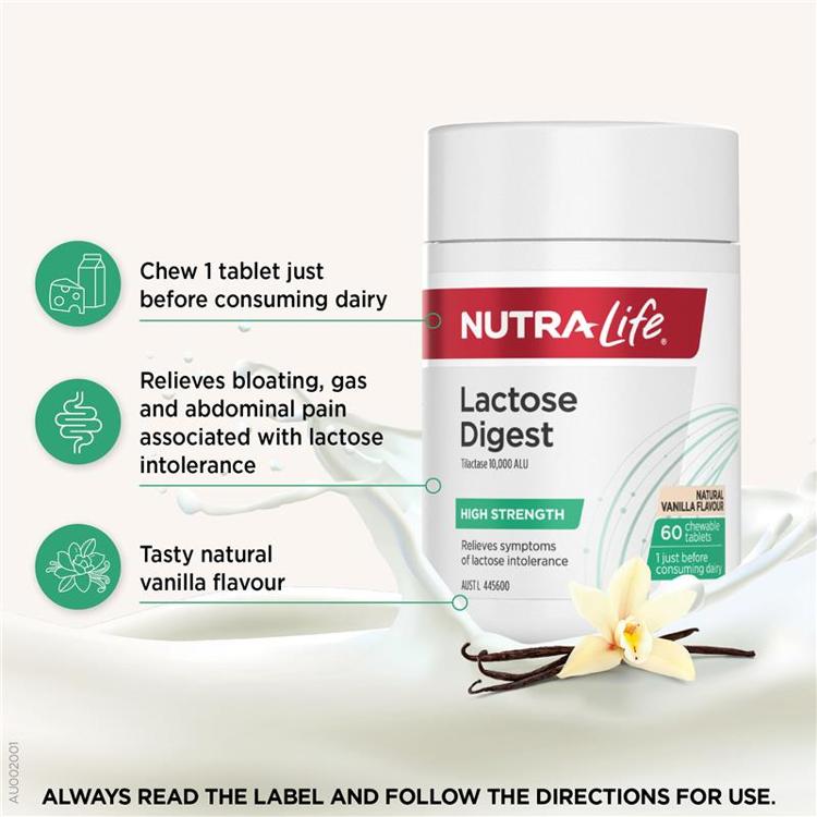 Buy Nutra-Life Lactose Digest 60 Chewable Tablets online at Chemist ...