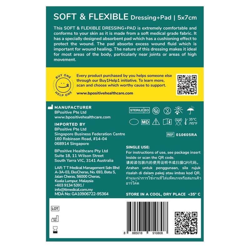 Buy bpositive Soft & Flexible Dressing Pad 5x7cm 2Pack online at ...