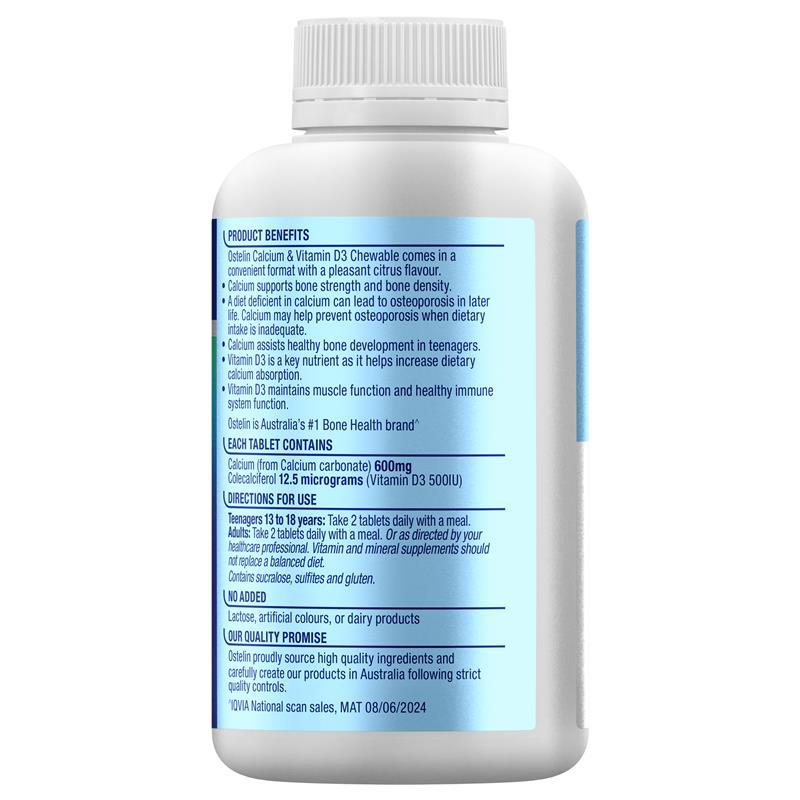 Buy Ostelin Vit D & Calcium 120 Chewable Tablets online at Chemist ...