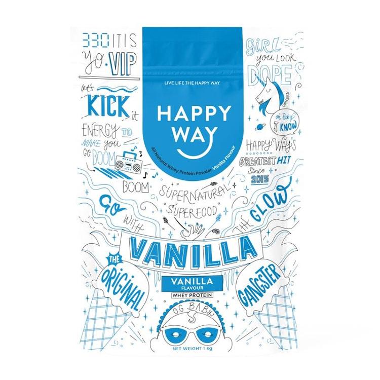 Buy Happy Way Vanilla Whey Protein Powder 1kg online at Chemist Warehouse