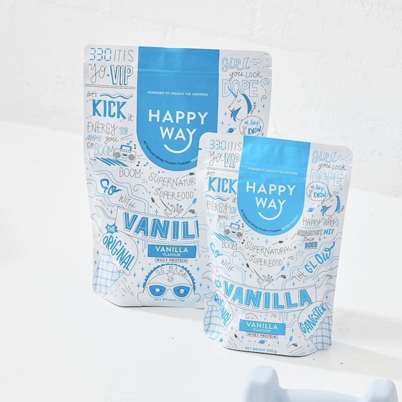 Buy Happy Way Vanilla Whey Protein Powder 1kg online at Chemist Warehouse