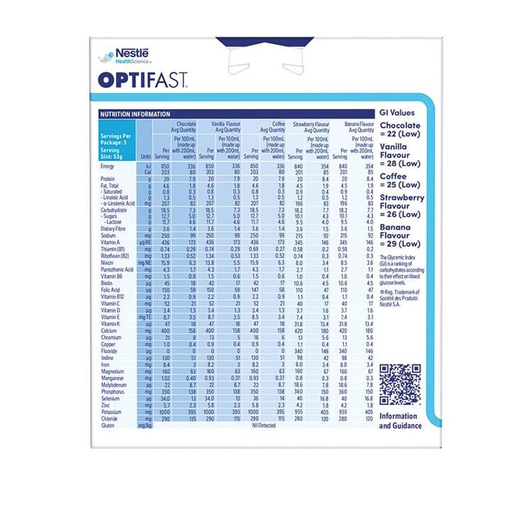 Buy Optifast VLCD Shake Assorted Pack 5 x 53g online at Chemist Warehouse