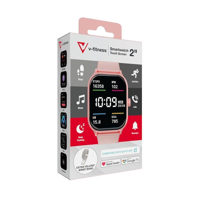Buy v-Fitness Smart Watch 2 Inch Touch Screen Pink online at Chemist ...