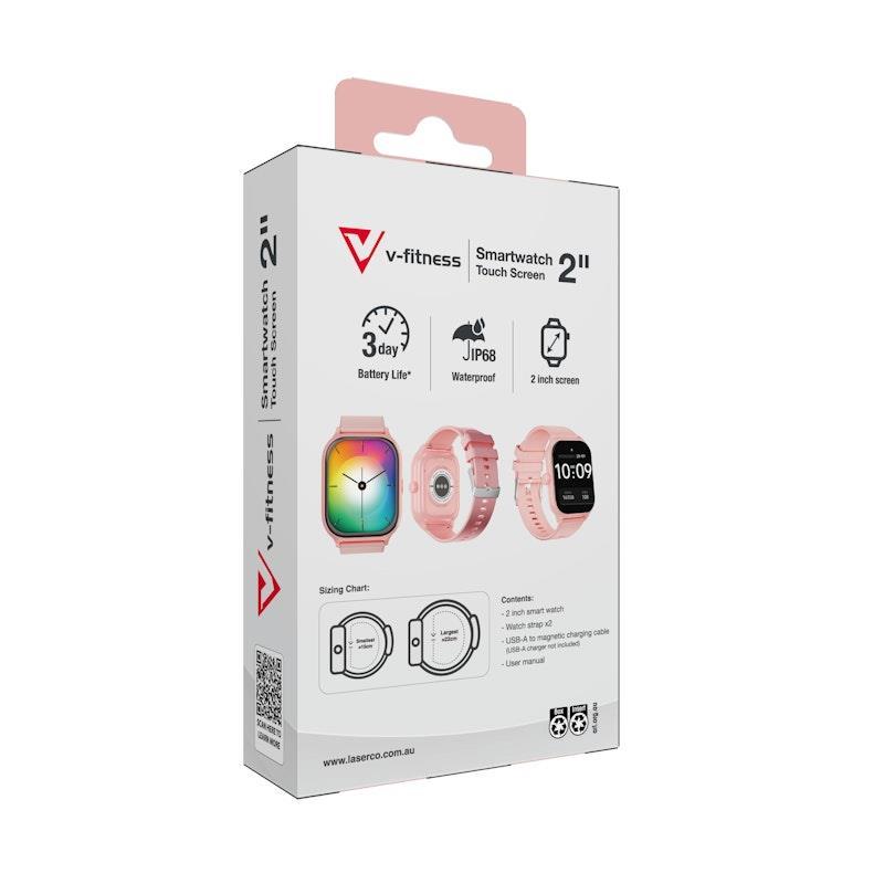 Buy v-Fitness Smart Watch 2 Inch Touch Screen Pink online at Chemist ...