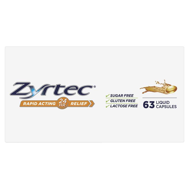 Buy Zyrtec Liquid Capsules 63 Exclusive Size online at Chemist Warehouse