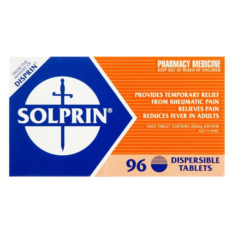 Buy Solprin Pain and Fever Relief Dispersible Tablets 300mg Aspirin 96 ...