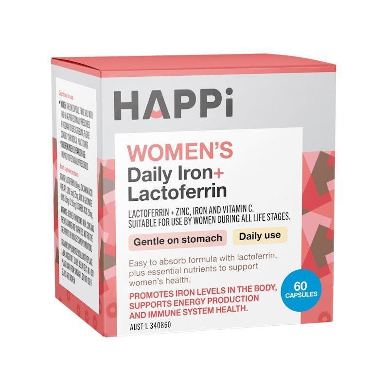 Buy Happi Women’s Daily Iron+ Lactoferrin 60 Capsules online at Chemist ...