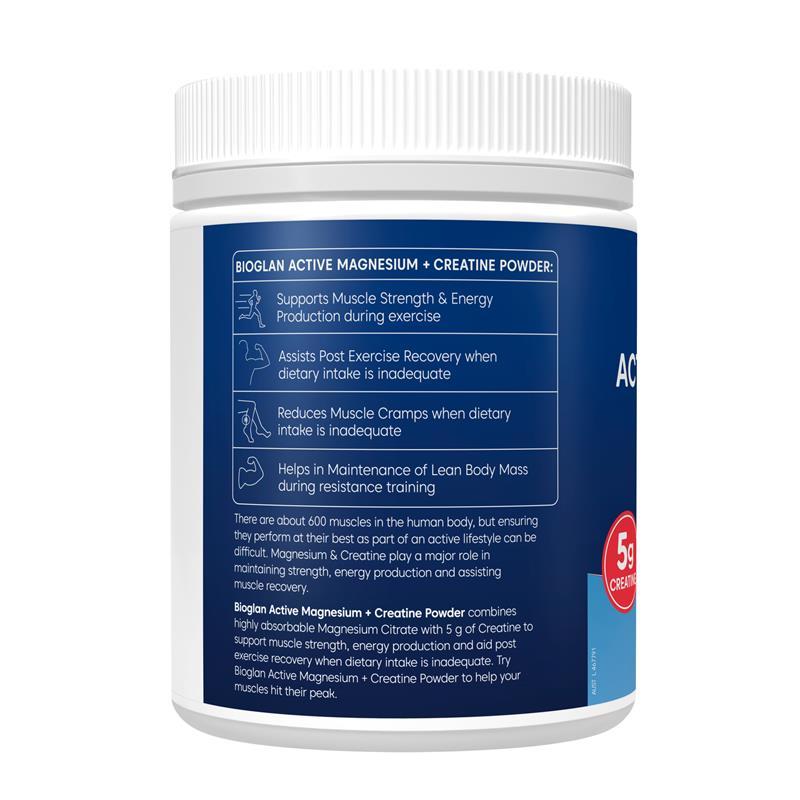Buy Bioglan Active Magnesium + Creatine 300g online at Chemist Warehouse