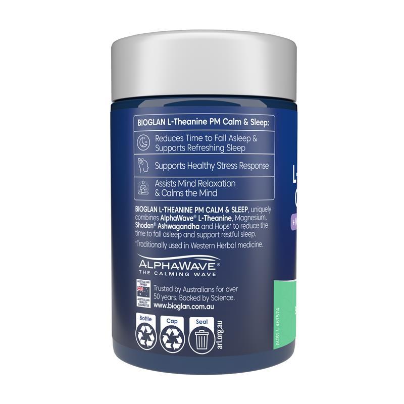 Buy Bioglan L Theanine PM Calm & Sleep 50 Capsules online at Chemist ...