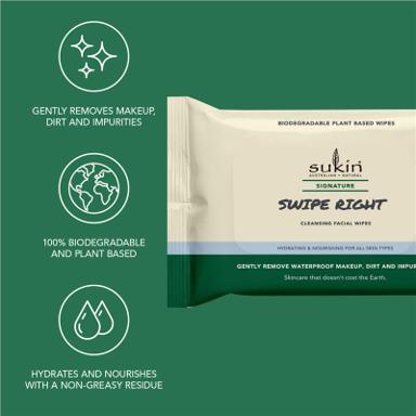 Buy Sukin Signature Swipe Right Cleansing Facial Wipes 25 Sheets online ...