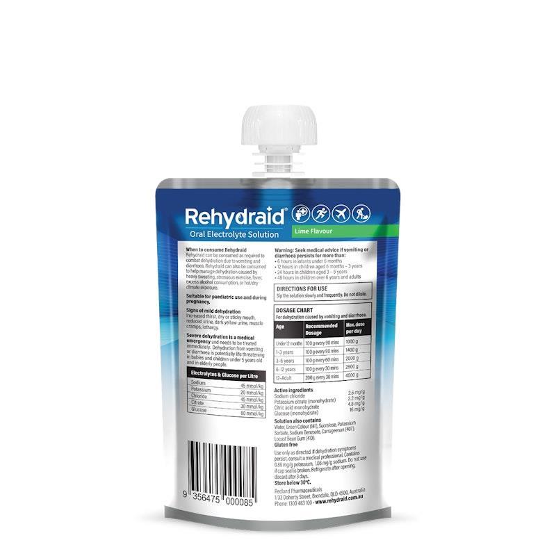 Buy Rehydraid Electrolyte Jelly Bags Lime 24x100g online at Chemist ...