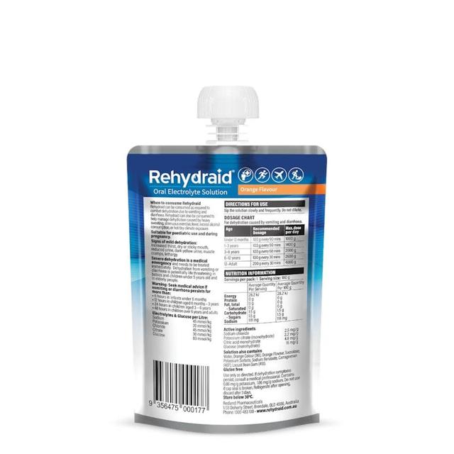 Buy Rehydraid Electrolyte Jelly Bags Orange 24x100g online at Chemist ...