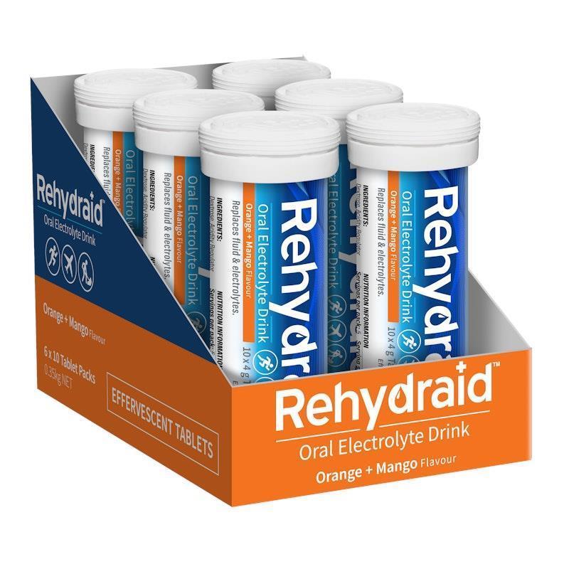 Buy Rehydraid Electrolyte Effervescent Tablets Orange & Mango 10x6 ...