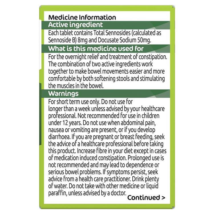 Buy Senokot Dual Action 90 Tablets online at Chemist Warehouse