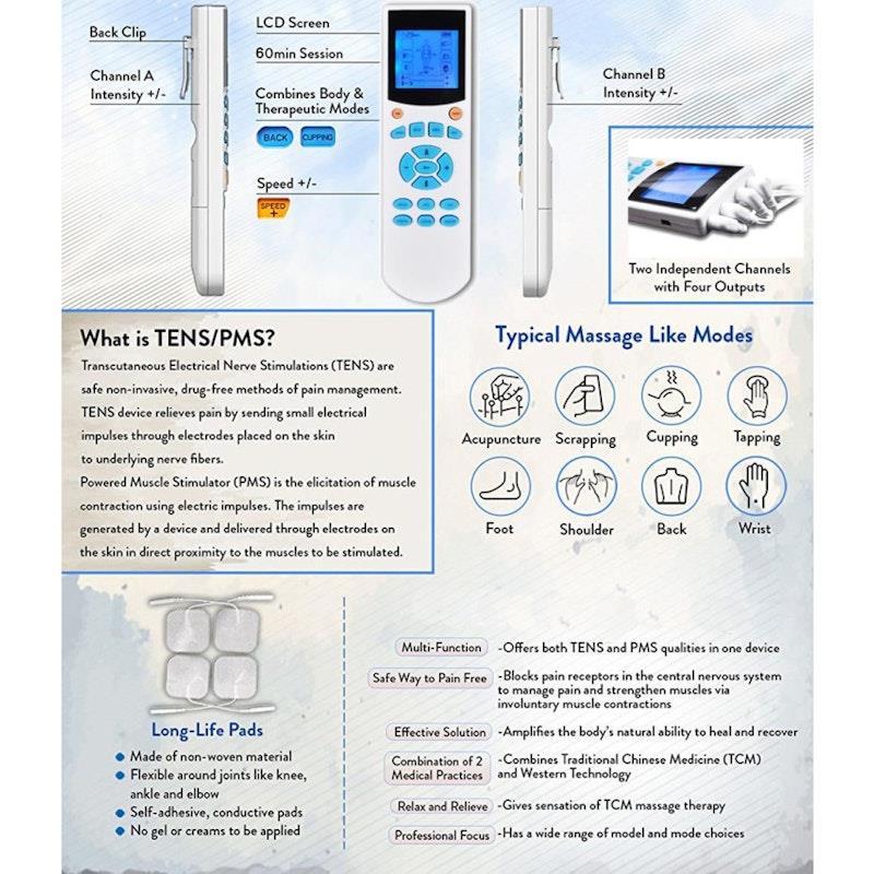 Buy Caremax 4 Channel TENS & EMS Machine Pain Relief Massager 1Unit ...