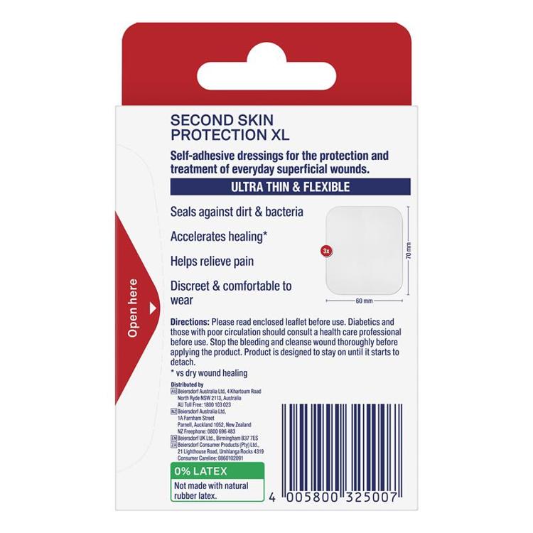 Buy Elastoplast Second Skin Protection Strips XL 6cm x 7cm 3 Pack ...
