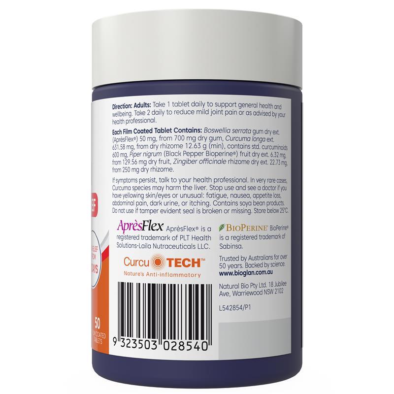 Buy Bioglan Curcumin Advanced Pain Relief 50 Tablets online at Chemist ...