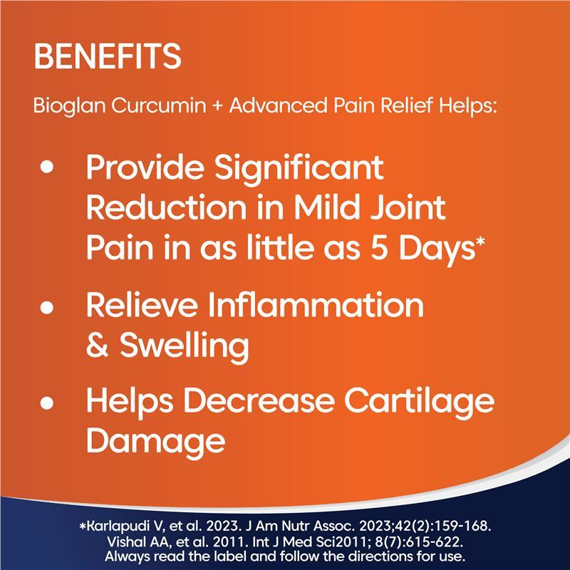 Buy Bioglan Curcumin Advanced Pain Relief 50 Tablets online at Chemist ...