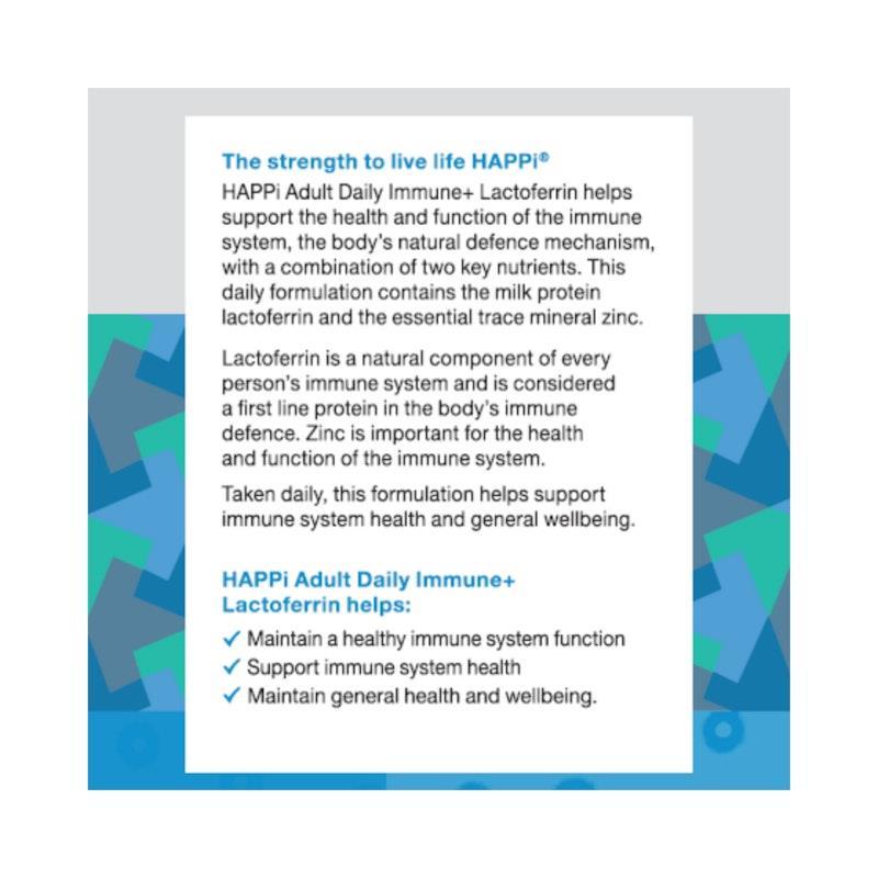 Buy Happi Adult Daily Immune+ Lactoferrin 60 Capsules online at Chemist ...