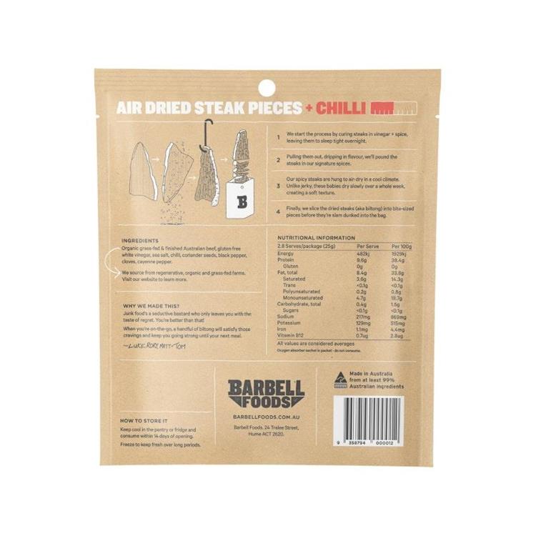 Buy Barbell Foods Biltong Chilli 70g 12 Pack online at Chemist Warehouse