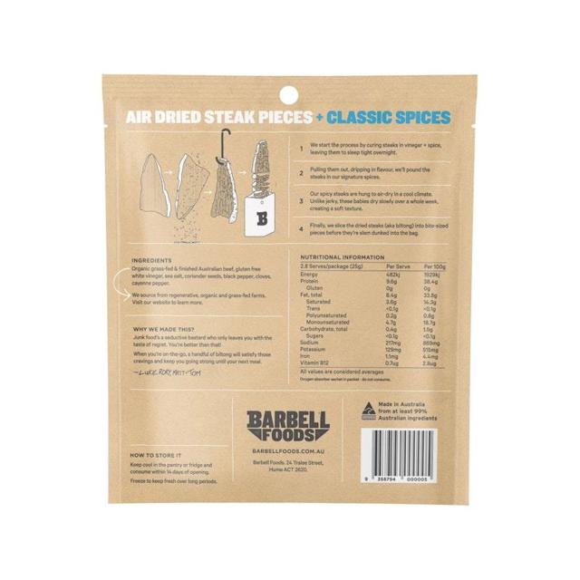 Buy Barbell Foods Biltong Classic 70g 12 Pack online at Chemist Warehouse