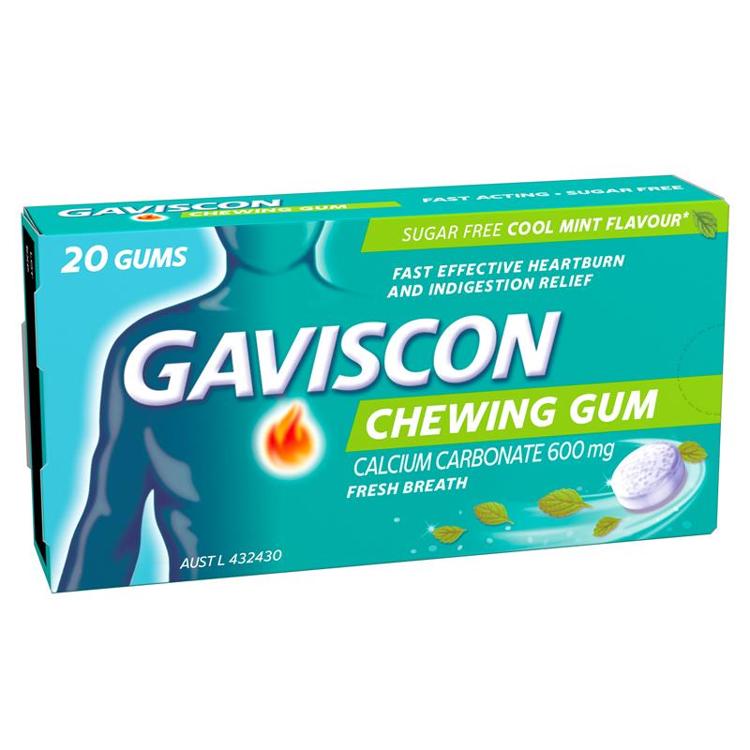 Buy Gaviscon Chewing Gum Cool Mint 20 Gums online at Chemist Warehouse