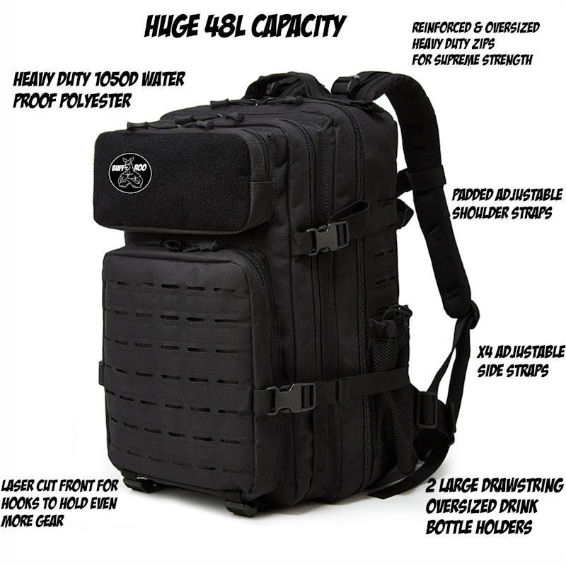 Buy Buff Roo 48L Military Style Backpack Black online at Chemist Warehouse