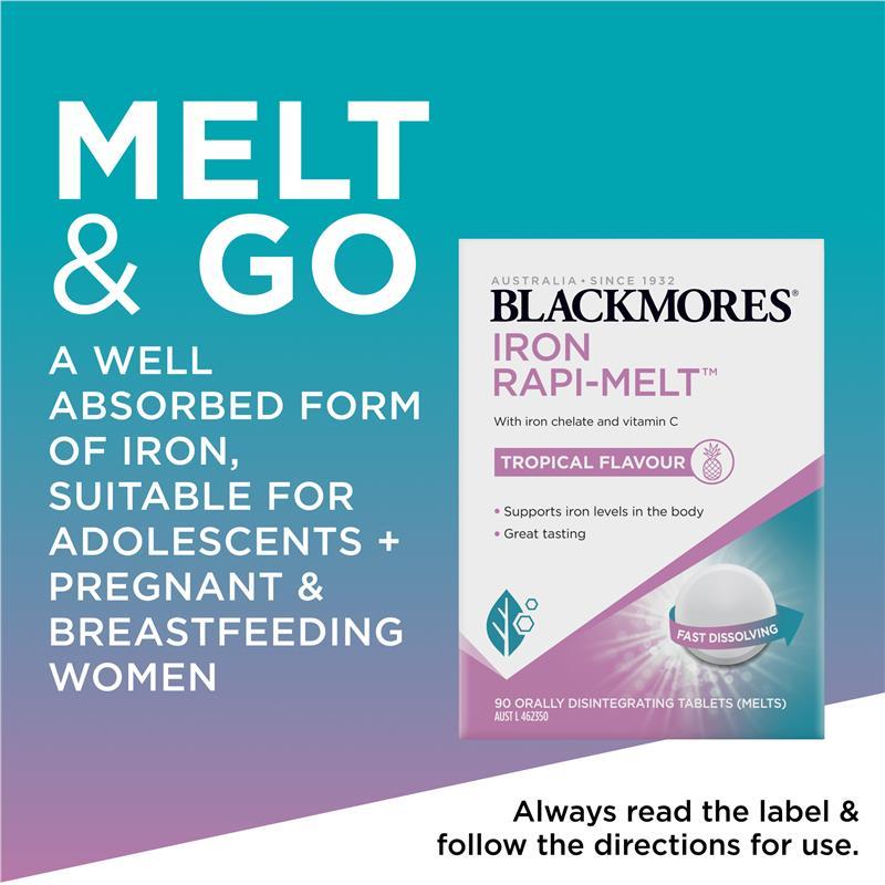 Buy Blackmores Iron Rapi-Melt 90 Tablets online at Chemist Warehouse