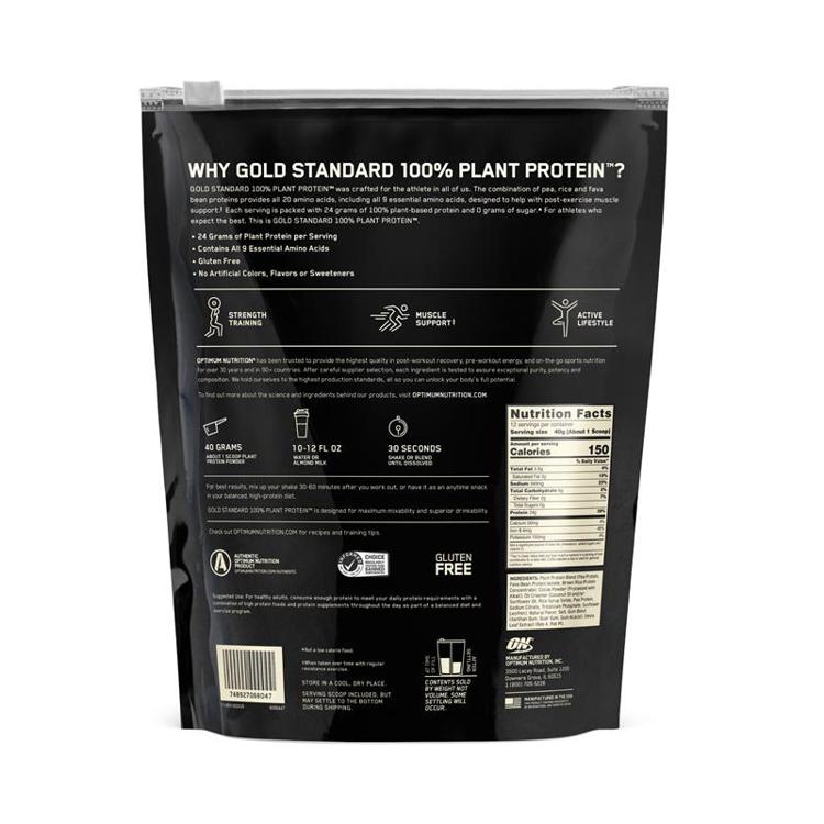Buy Optimum Nutrition Gold Standard 100% Plant Protein Chocolate 480g ...