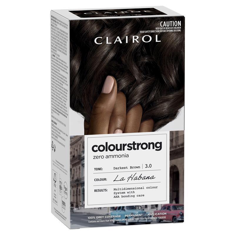 Buy Clairol Colour Strong Kit 3.0 Darkest Brown online at Chemist Warehouse