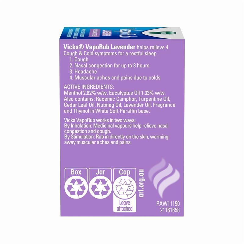 Buy Vicks VapoRub Lavender Decongestant Rub 50g online at Chemist Warehouse