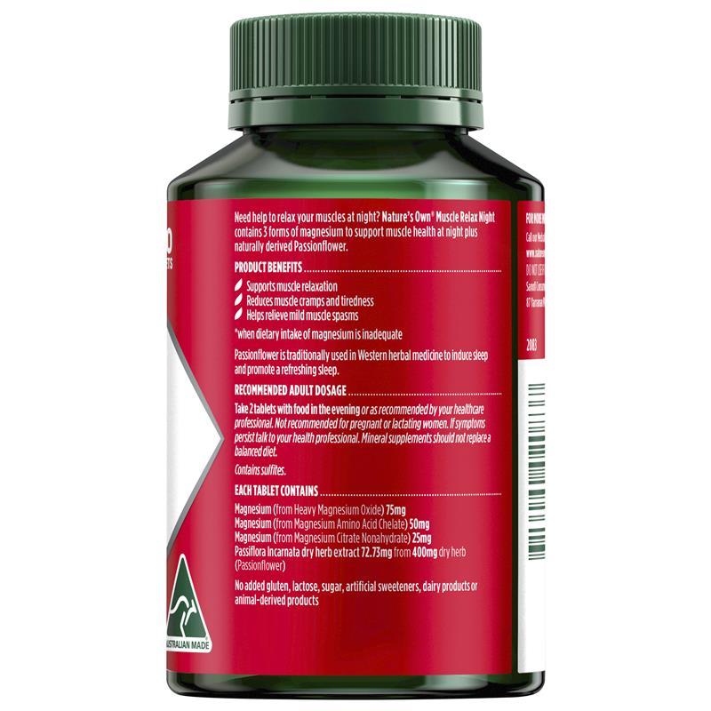 Buy Nature's Own Muscle Relax Night 120 Tablets online at Chemist Warehouse
