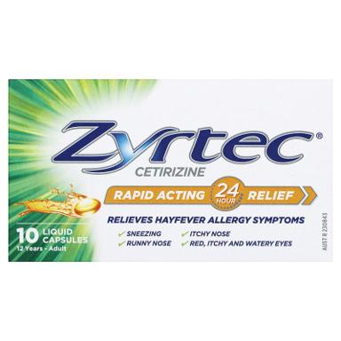 Buy Zyrtec Liquid Capsules 10 online at Chemist Warehouse