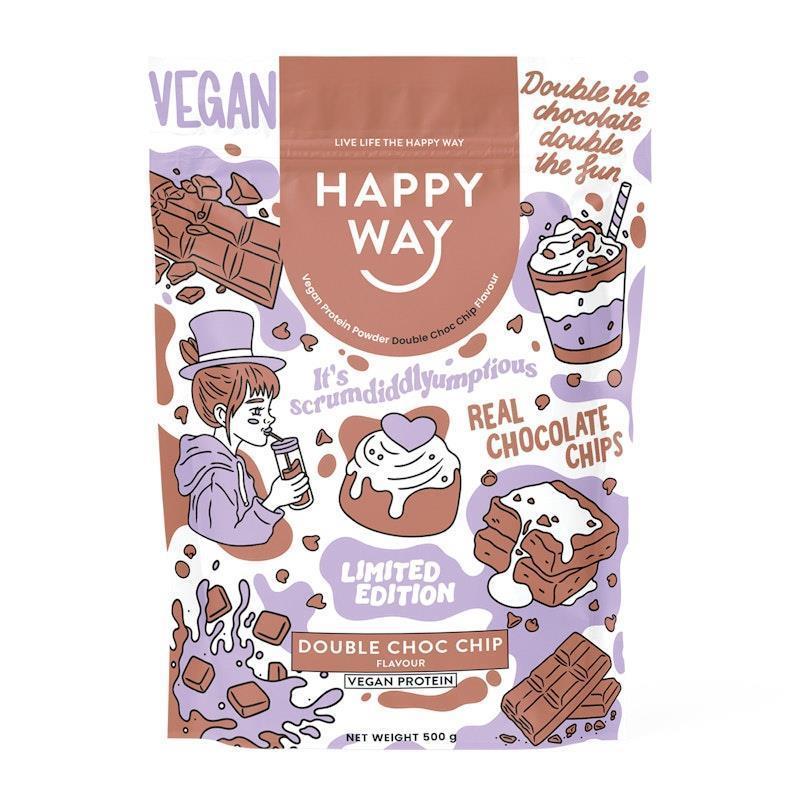 Buy Happy Way Double Choc Chip Vegan Protein Powder 500g online at ...