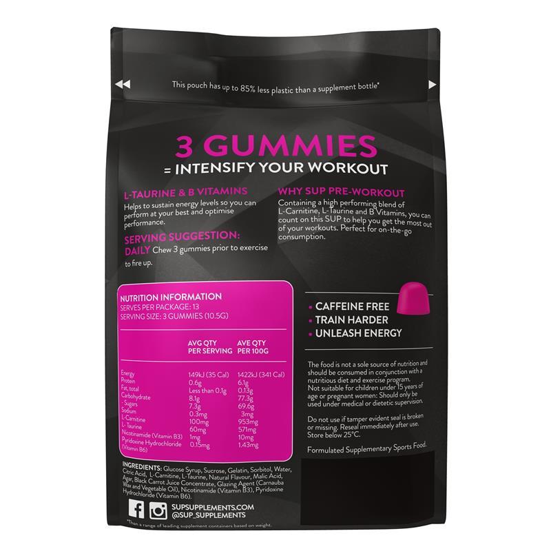 Buy SUP Pre-Workout Gummies Strawberry 40 online at Chemist Warehouse