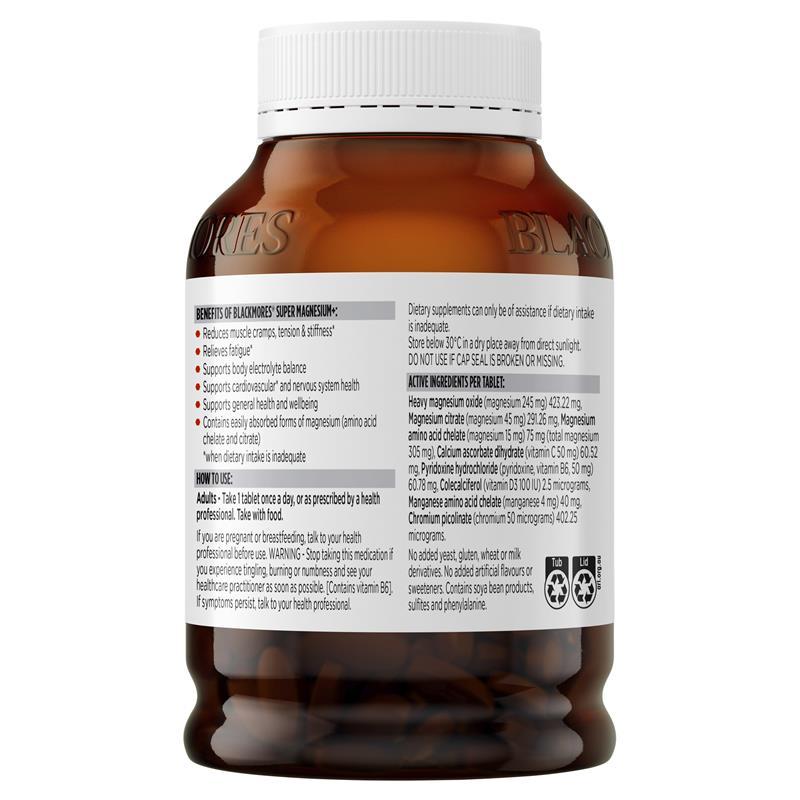 Buy Blackmores Super Magnesium Plus 300 Tablets Exclusive Size online ...
