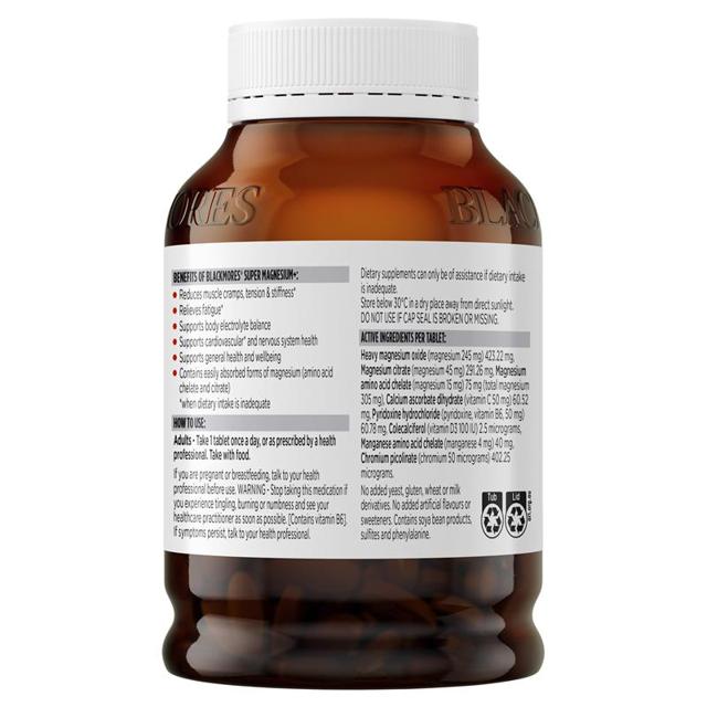 Buy Blackmores Super Magnesium Plus 300 Tablets Exclusive Size online ...